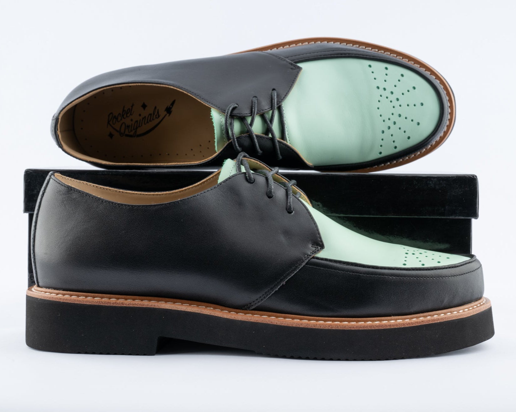 Sunburst Gibson - Mint & Black Leather – Rocket Originals