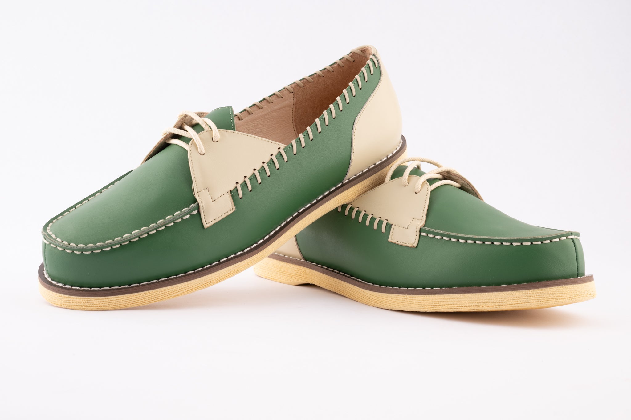 Mitzi - Green & Cream Leather – Rocket Originals
