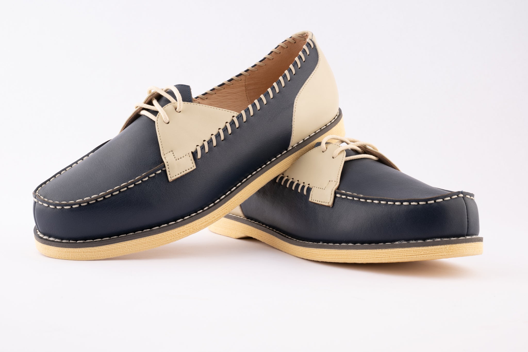 Mitzi - Navy & Cream Leather – Rocket Originals